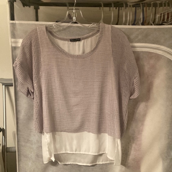 Zara | Tops | Zara Bw Collection Beige Mesh Top Over Attached White ...